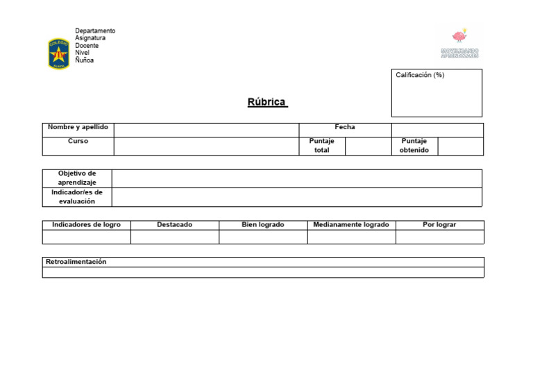 Formato Rúbrica - PMA | PDF | Crecimiento personal y profesional