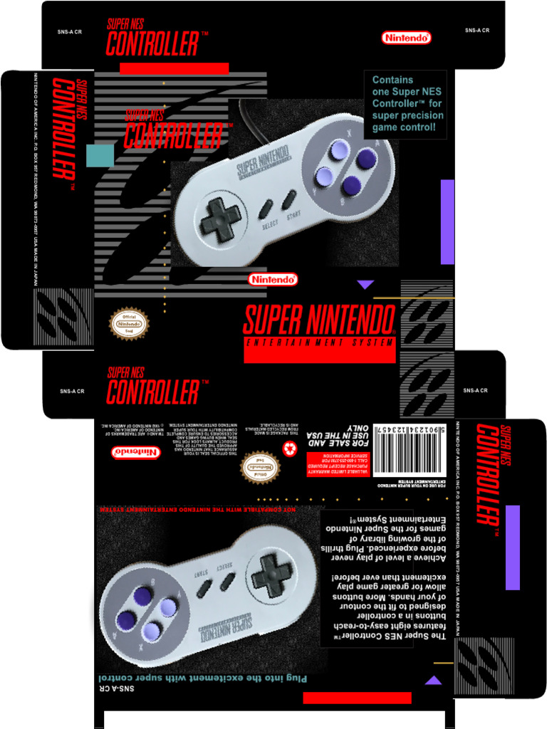 Controle do Super Nintendo caixa | PDF | Nintendo | Electronic Toys