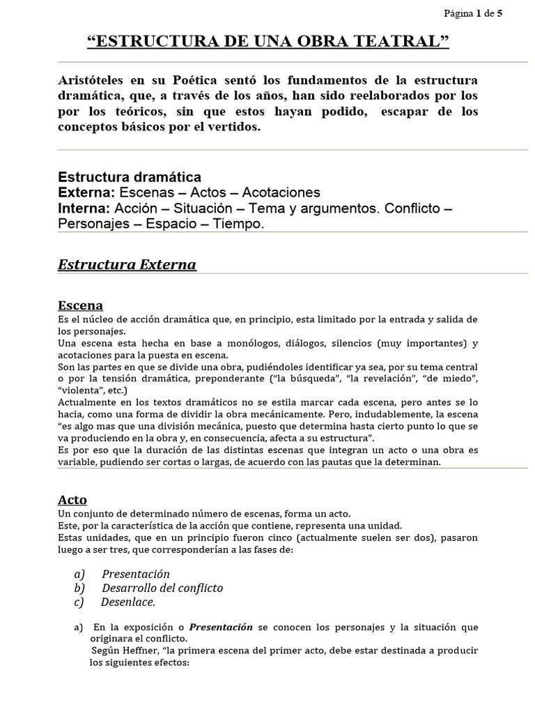Estructura de Una Obra Teatral | PDF | Teatro