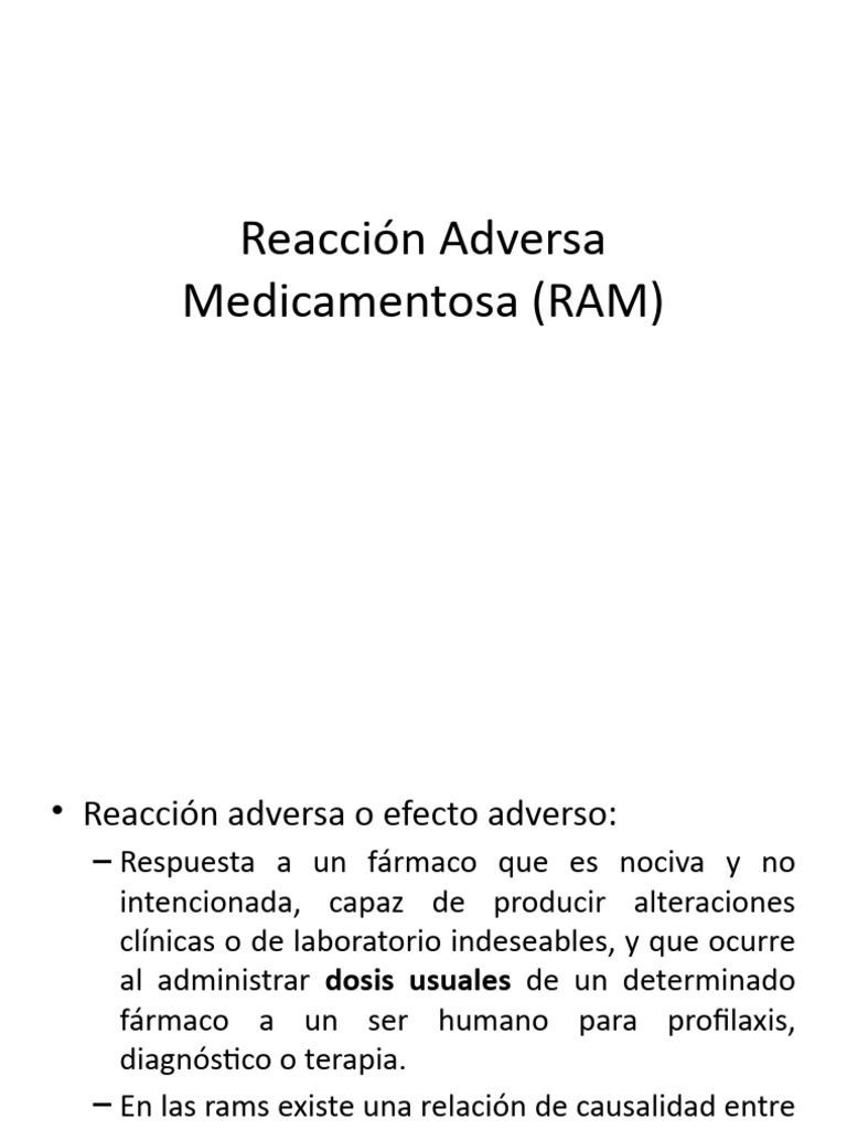 Reaccion Adversa Medicamentosa (RAM) | PDF | Medicamentos con receta | Farmacología
