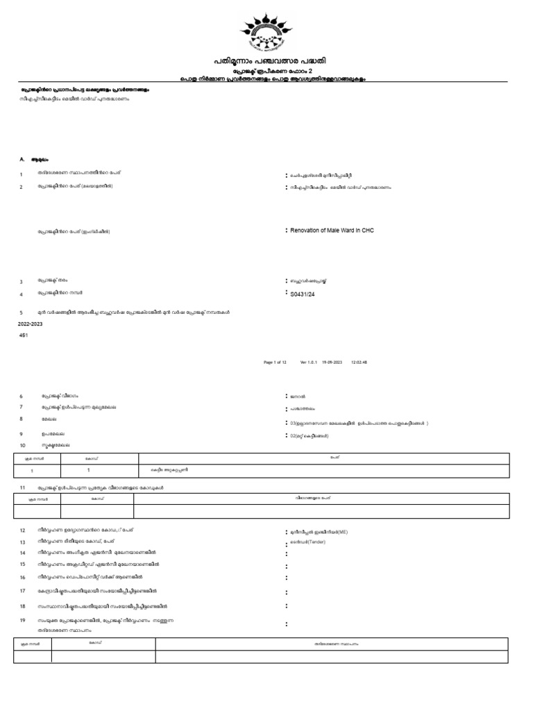 Renovation of Male Ward in CHC | PDF