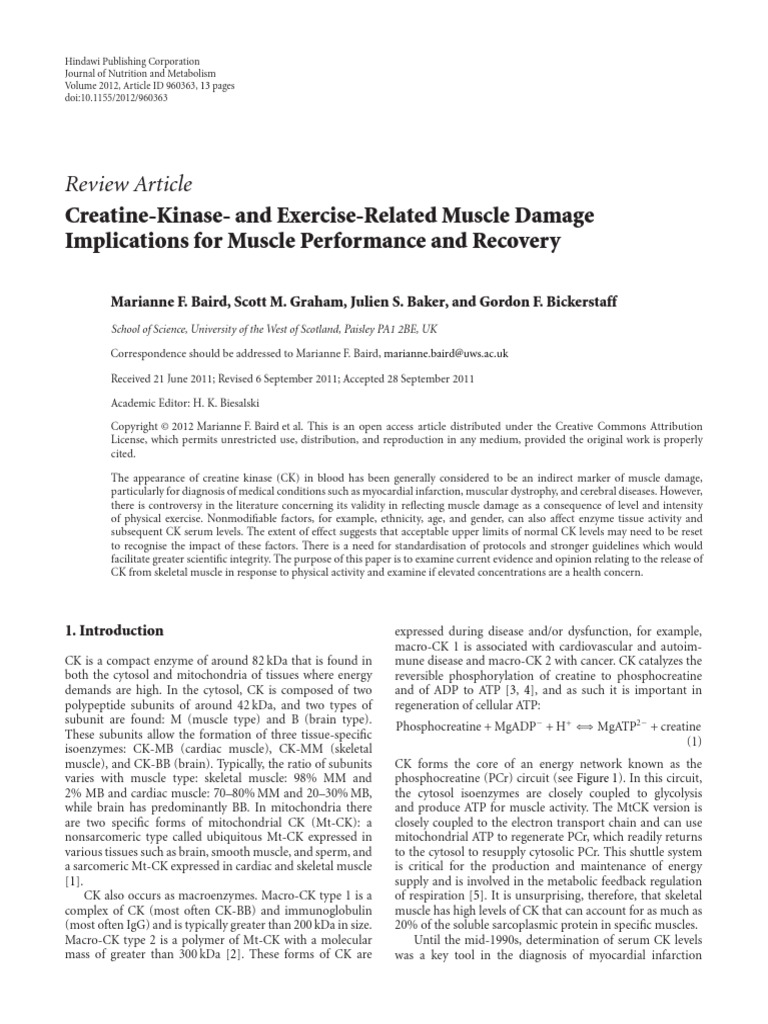 Creatine-Kinase - and Exercise-Related Muscle Damage Implications For ...