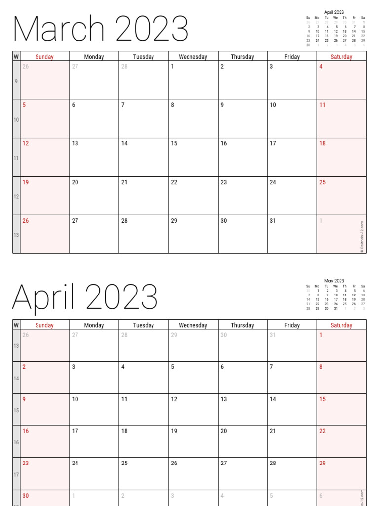 Monthly Calendar 2023-2024 Overview | PDF