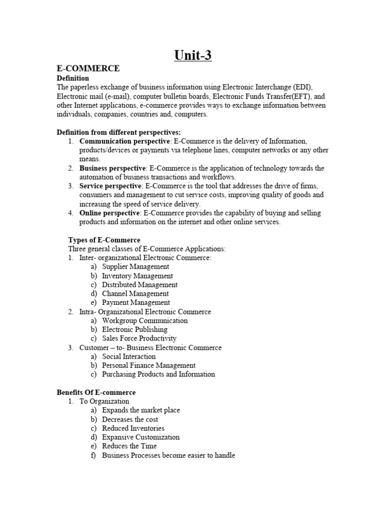 Unit 3 | PDF | E Commerce | Computing