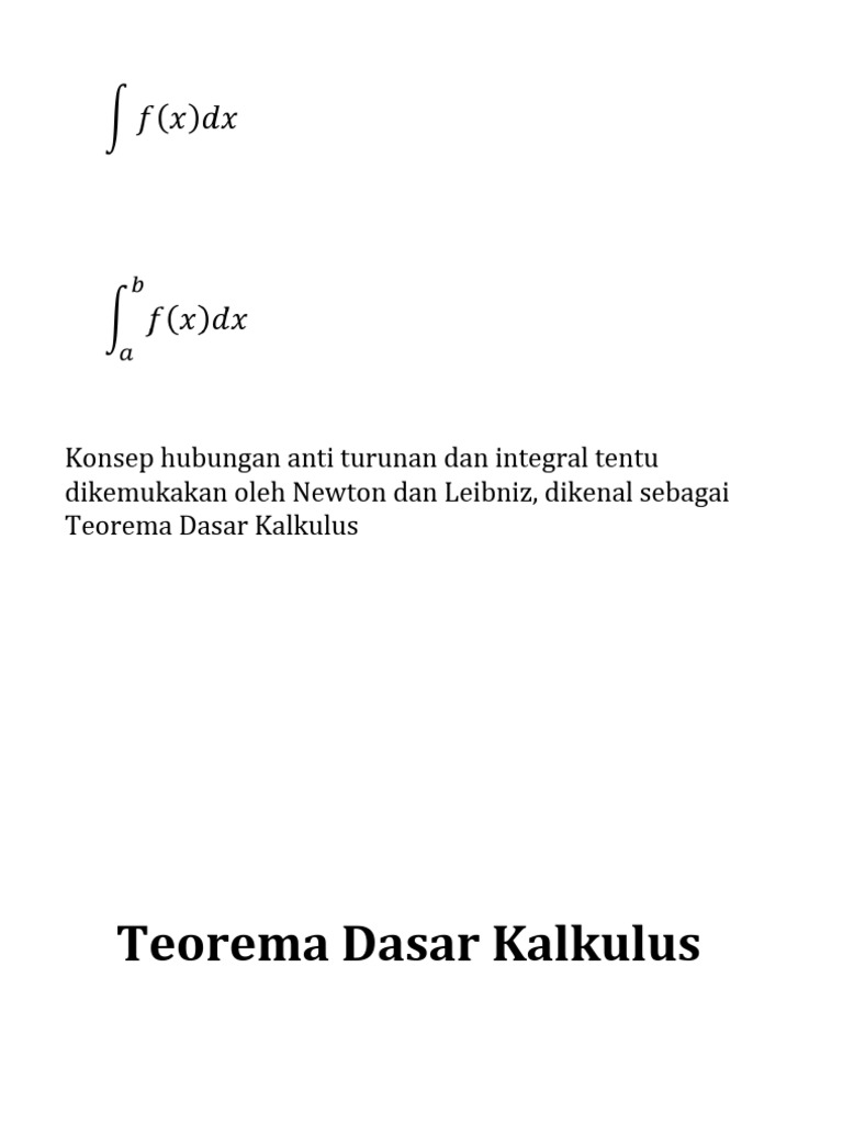 Teorema Dasar Kalkulus | PDF