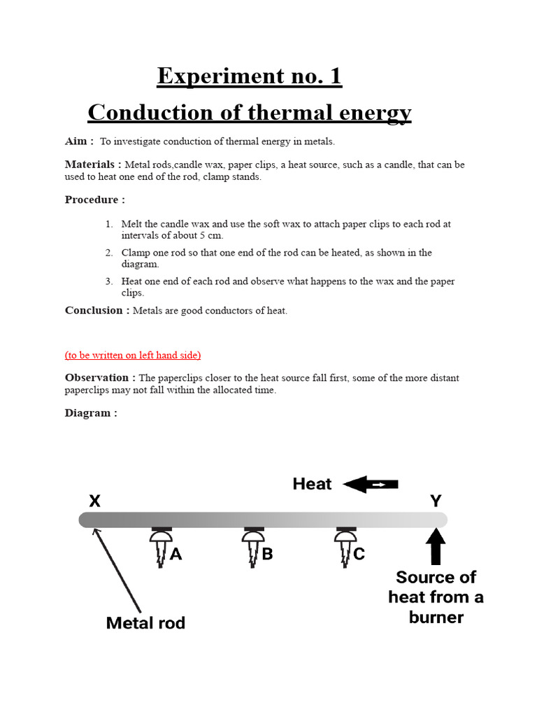 Thermal Conduction in Metals Experiment | PDF