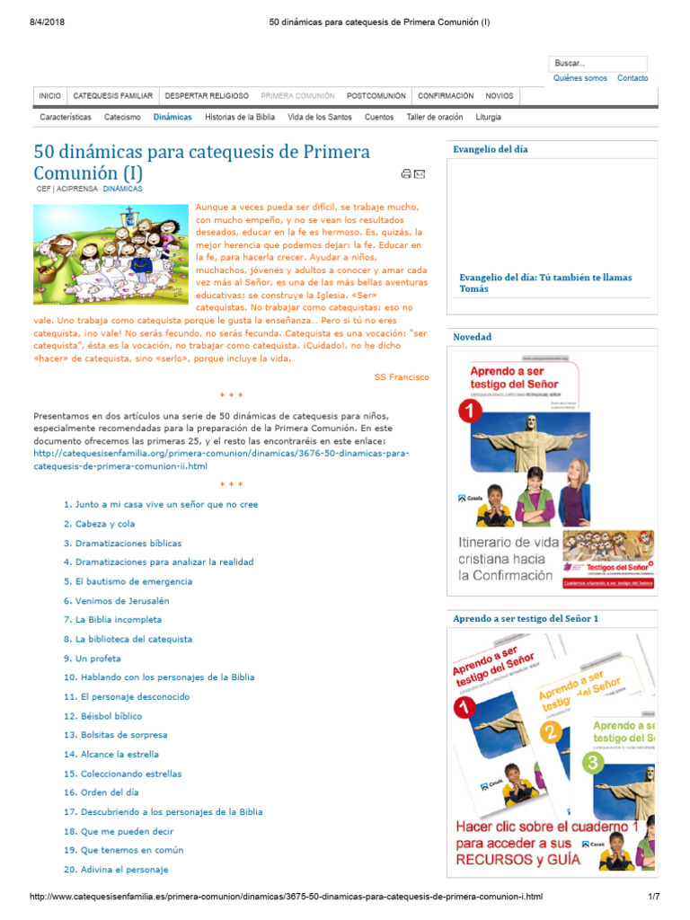 Dinámicas para Primera Comunión | PDF | María, madre de Jesús | Biblia
