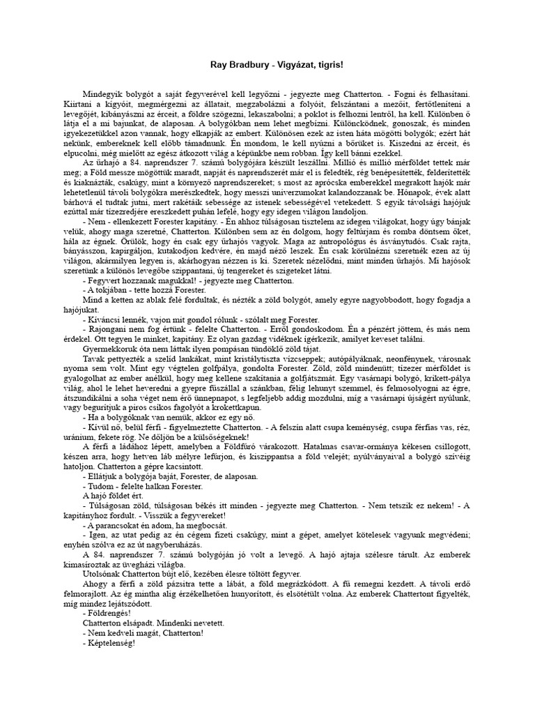 Vigyázat, Tigris! | PDF