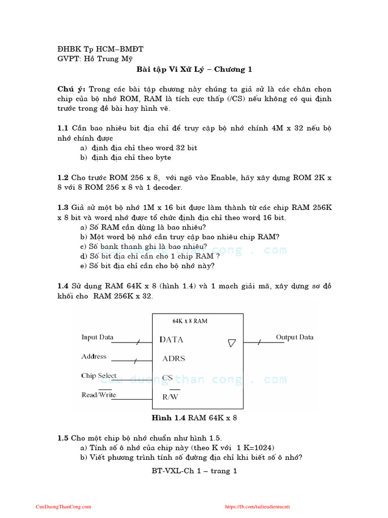 Vi-Xu-Ly - Le-Chi-Thong - vxl-bt-ch1 - (Cuuduongthancong - Com) | PDF