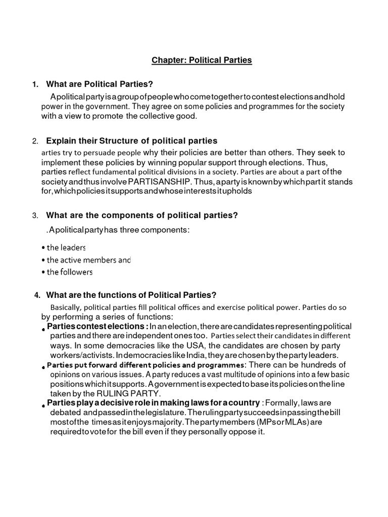 Political Parties | PDF | Political Parties | Elections