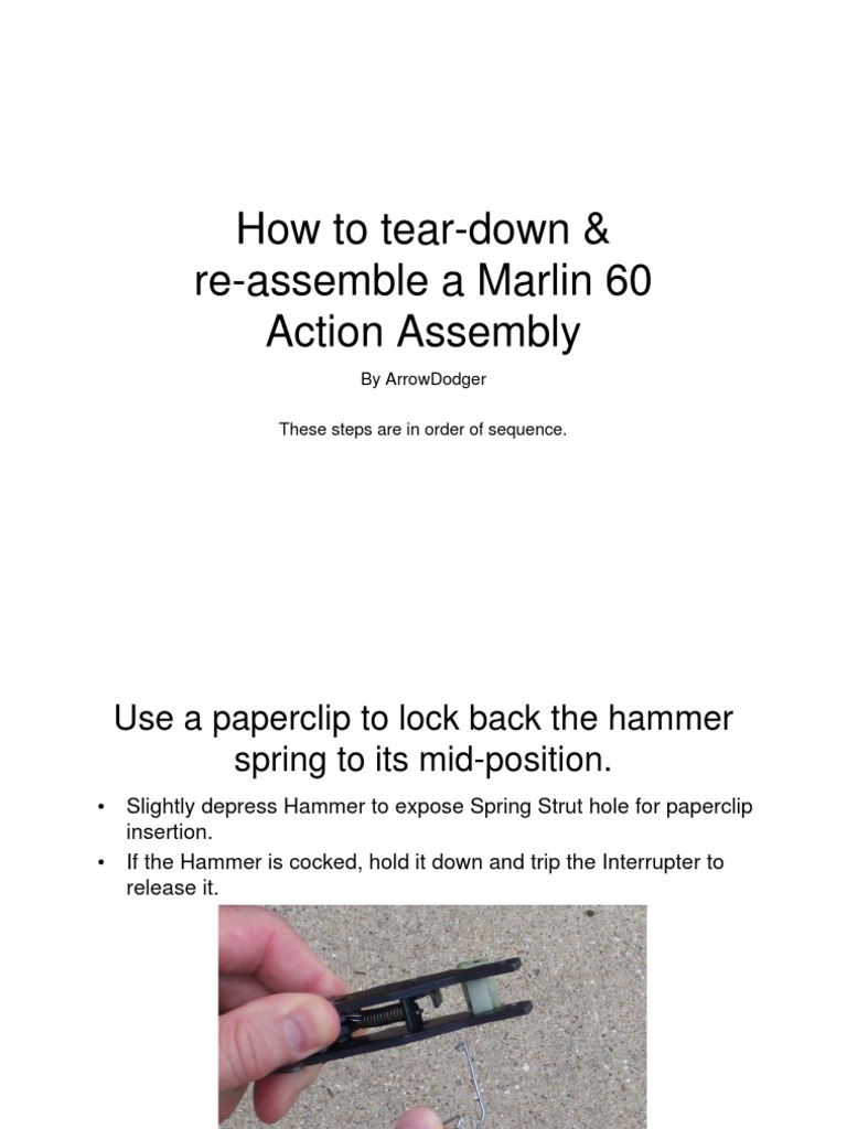 Marlin Model 60 Disassembly Guide | PDF | Components | Projectile Weapons