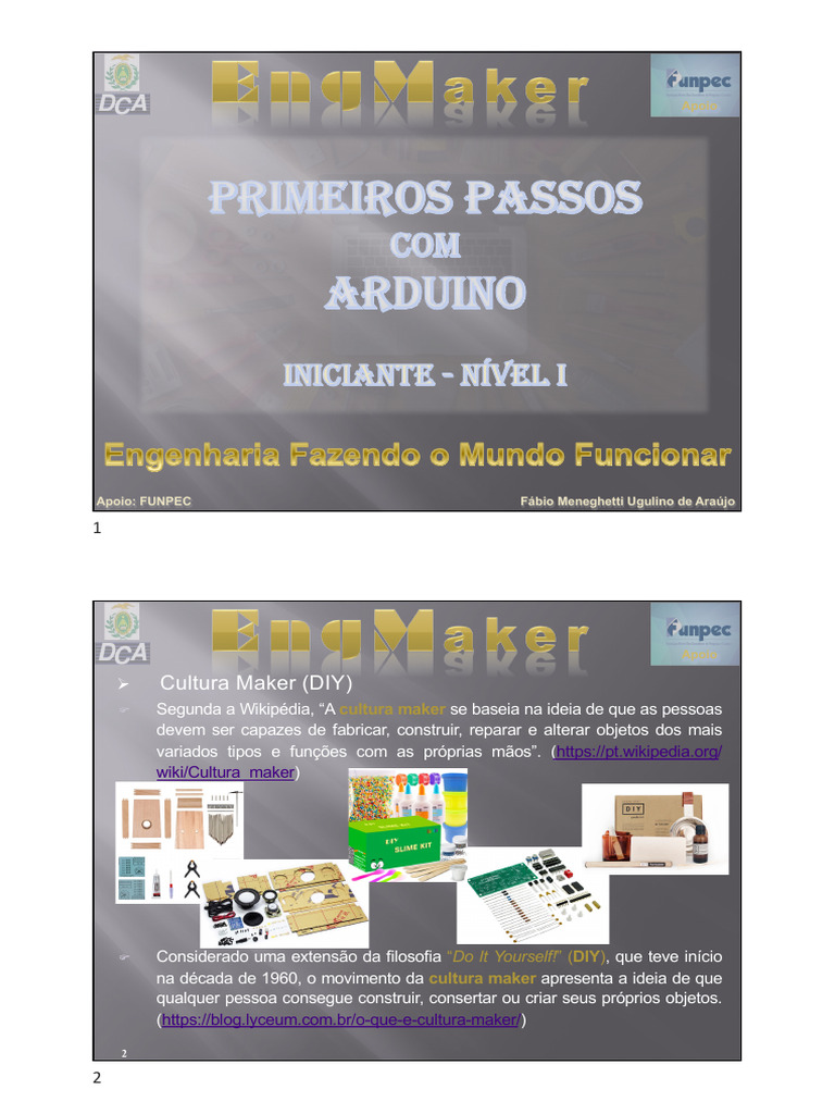 Arduino - Primeiros Passos - Parte 1 | PDF | Arduino | Diodo emissor de luz