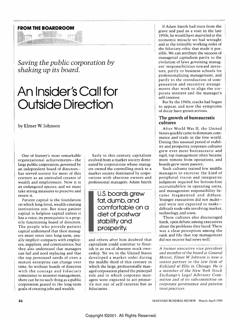An Insider's Call For Outside Direction. | PDF