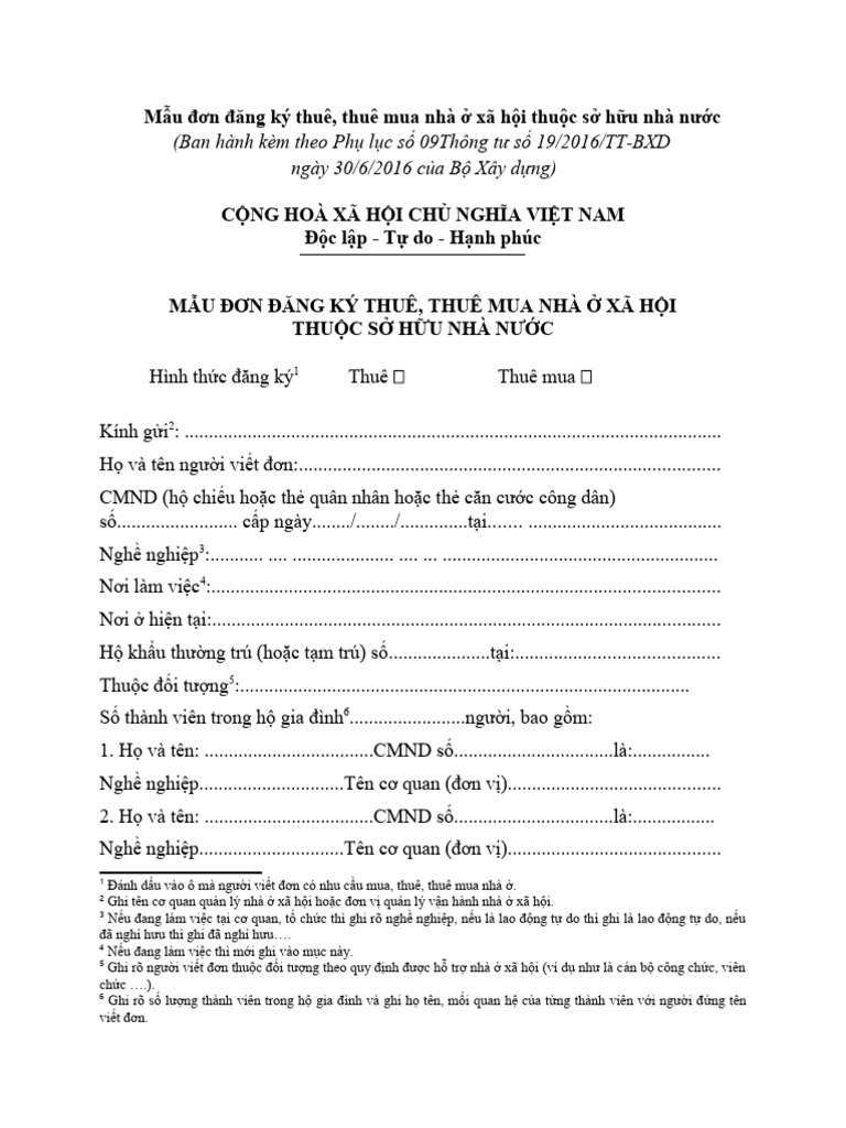 Don Dang Ky Thue Thue Mua Nha o XH Thuoc SHNN-55 | PDF