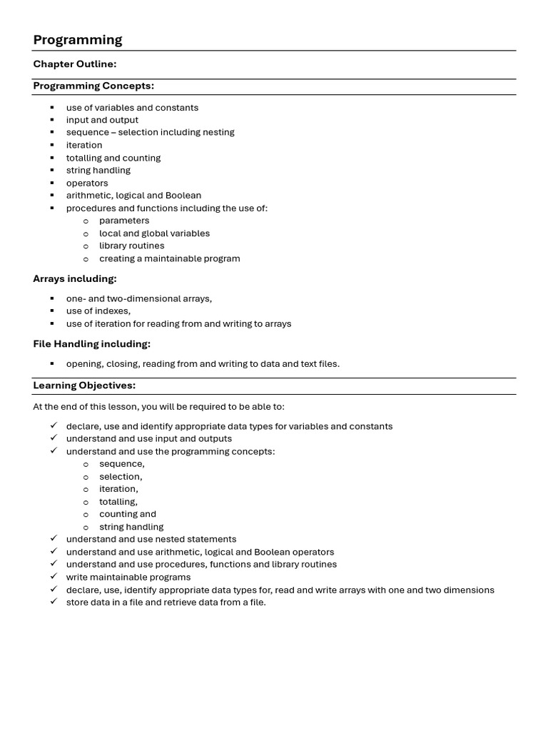 Programming Variables Constants Arrays Intro Pdf Variable Computer Science Data Type 7034