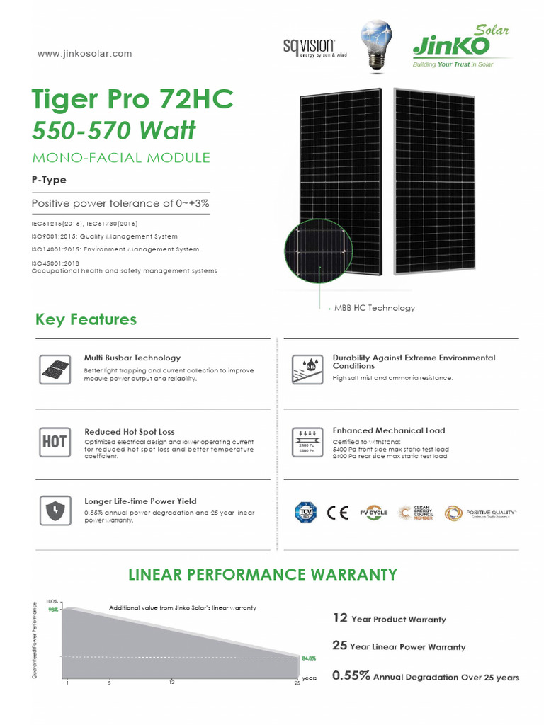 Jinko Solar Datasheet - 560W P-Type by SQVISION 05 0 - 240601 - 210818 ...