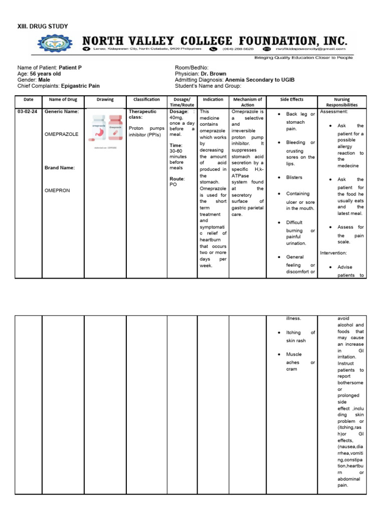 Drug Study Anemia Final | PDF | Clinical Medicine | Medical Specialties