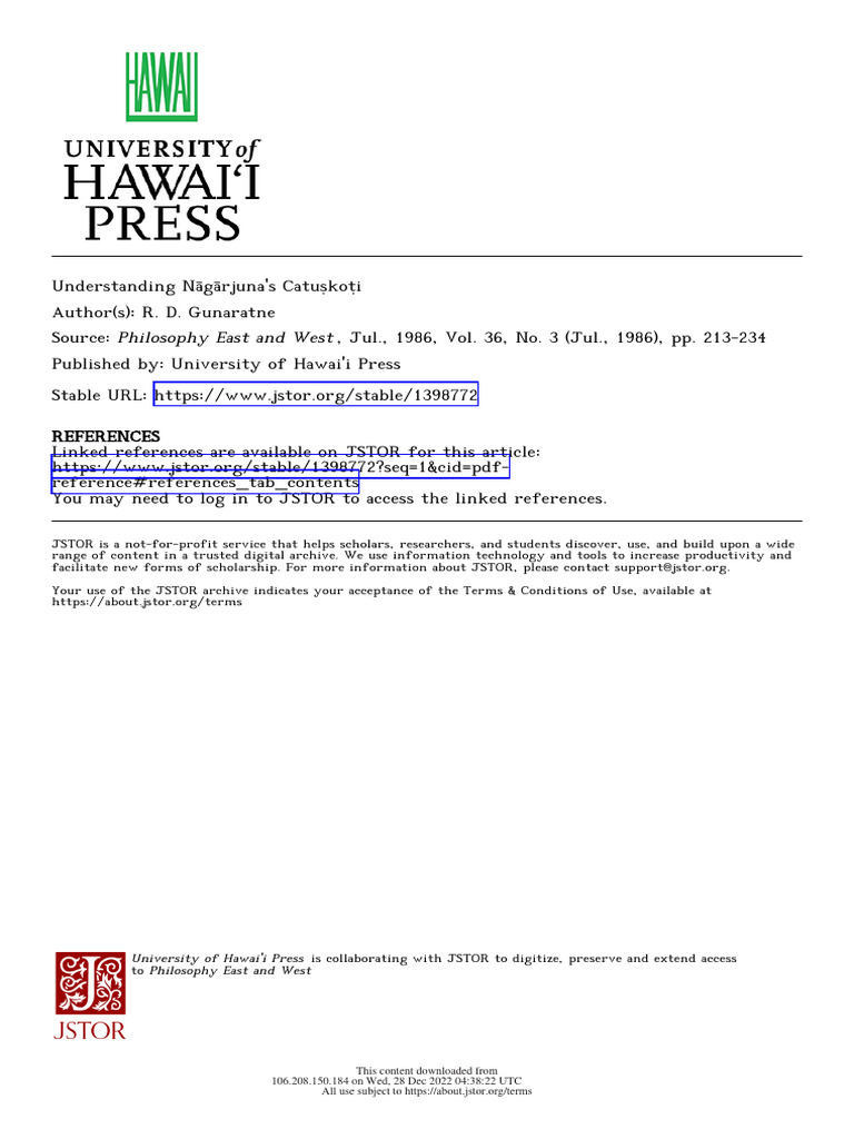 Nagarjuna Catuskoti | PDF | Logic | Mahayana