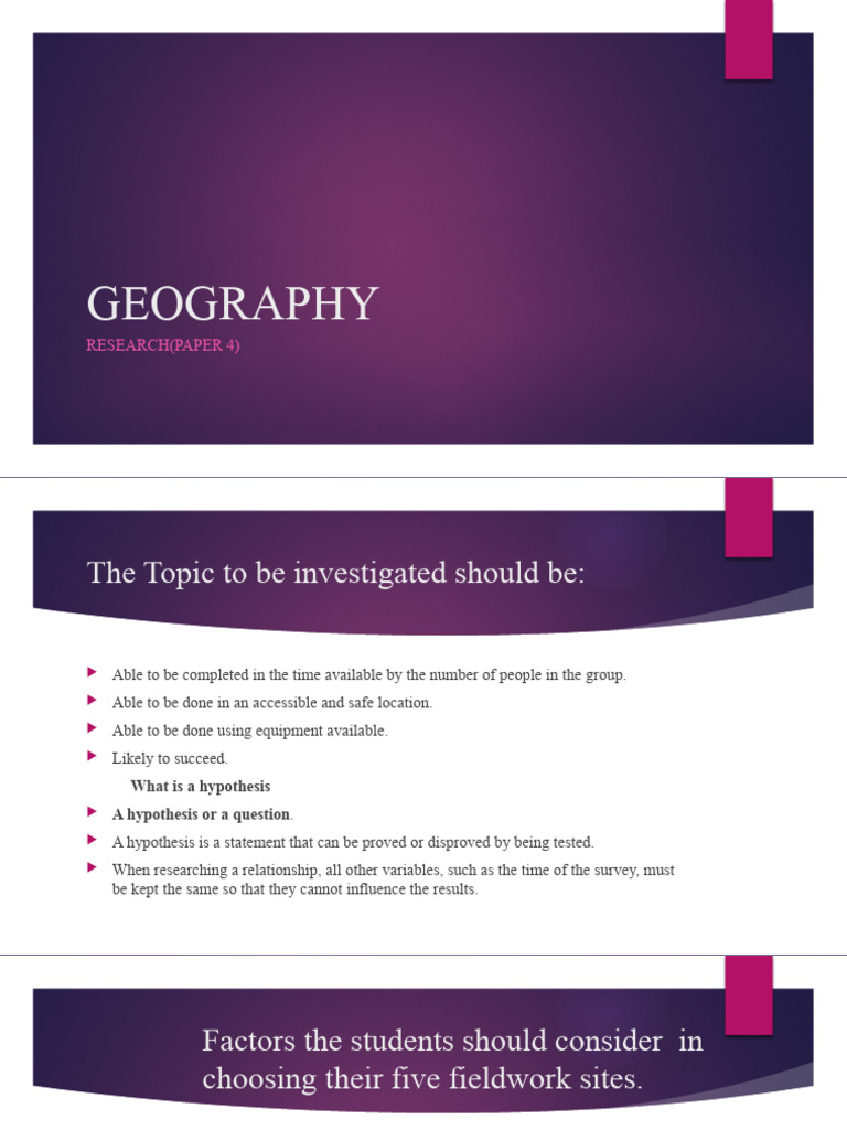 GEOGRAPHY RESEARCH | PDF | Sampling (Statistics) | River