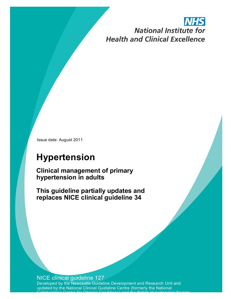 Nice HTN 2011 | Download Free PDF | Hypertension | Blood Pressure