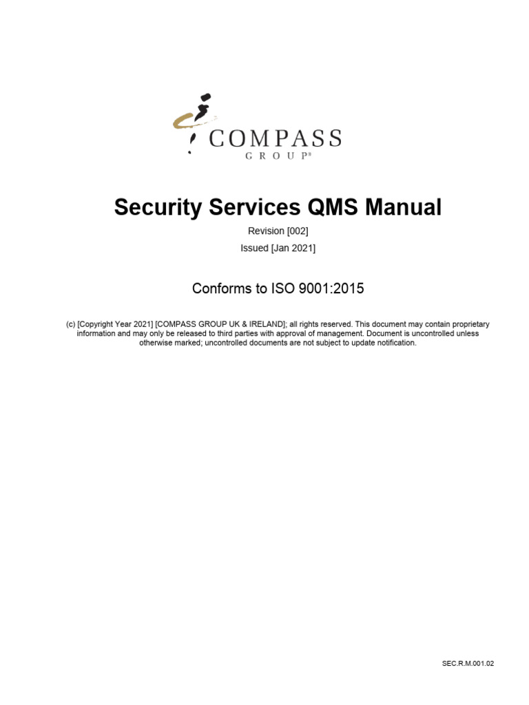 security-services-qms-manual-2021docx | PDF | Quality Management System ...