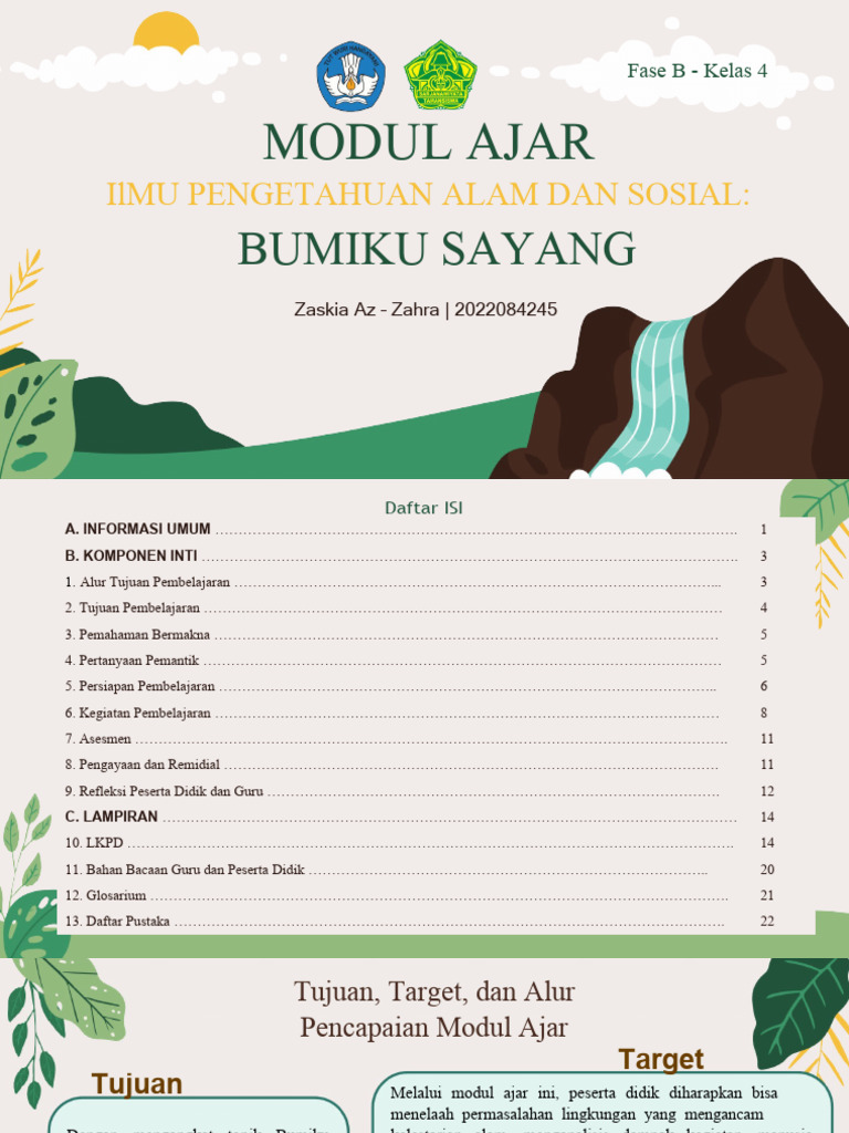 Modul Ajar Bumiku Sayang Kelas 5 | PDF | Karier & Perkembangan