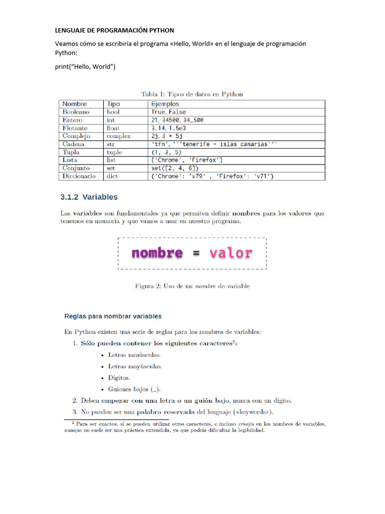 ANOTACIONES PARA PROGRAMAR EN PYTHON | PDF