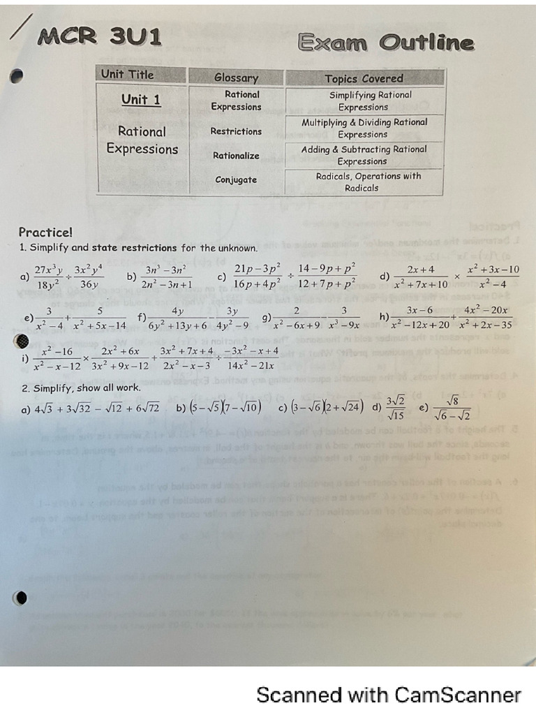 Functions Exam Review | PDF