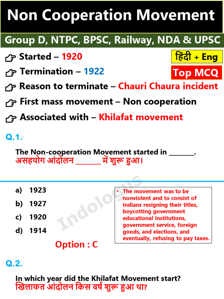 Non cooperation movement | Download Free PDF | Independence Movements ...