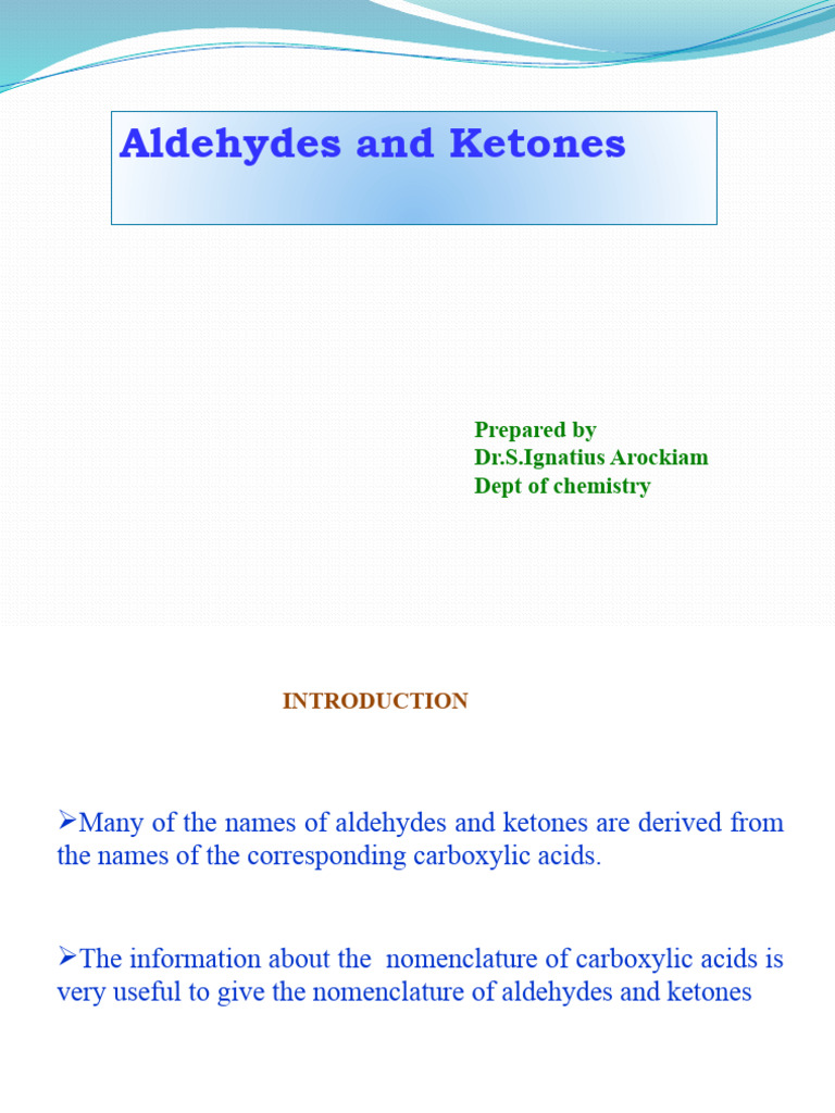 Aldehydes and Ketones | PDF | Aldehyde | Ketone