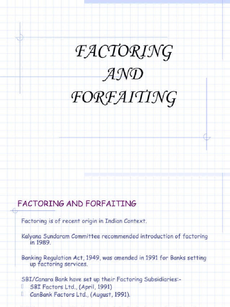 Factoring & Forfaiting | PDF