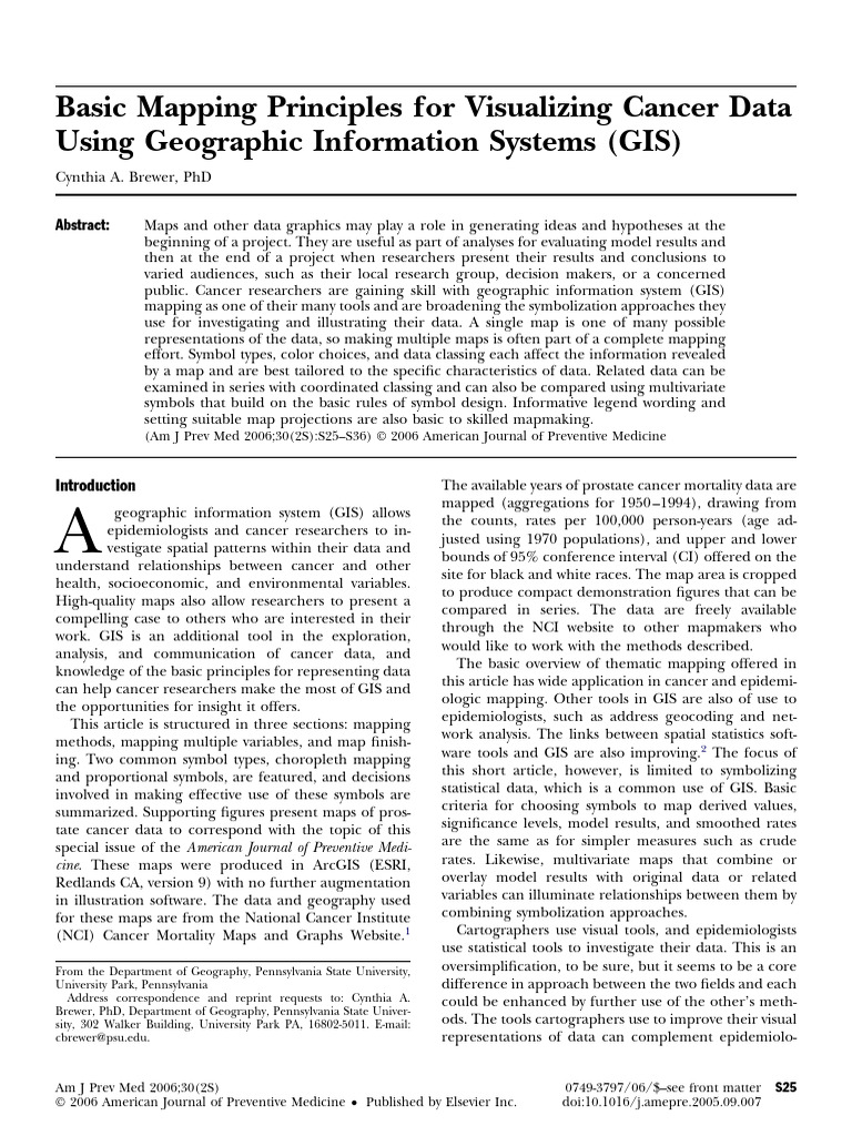 Basic Mapping Principles For Visualizing Cancer Data Using Geographic Information Systems (GIS ...