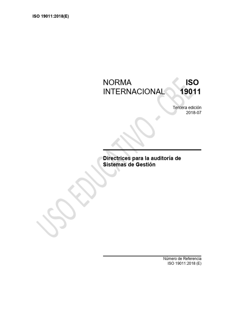 Norma Iso 19011 2018 | PDF | Auditoría | Planificación