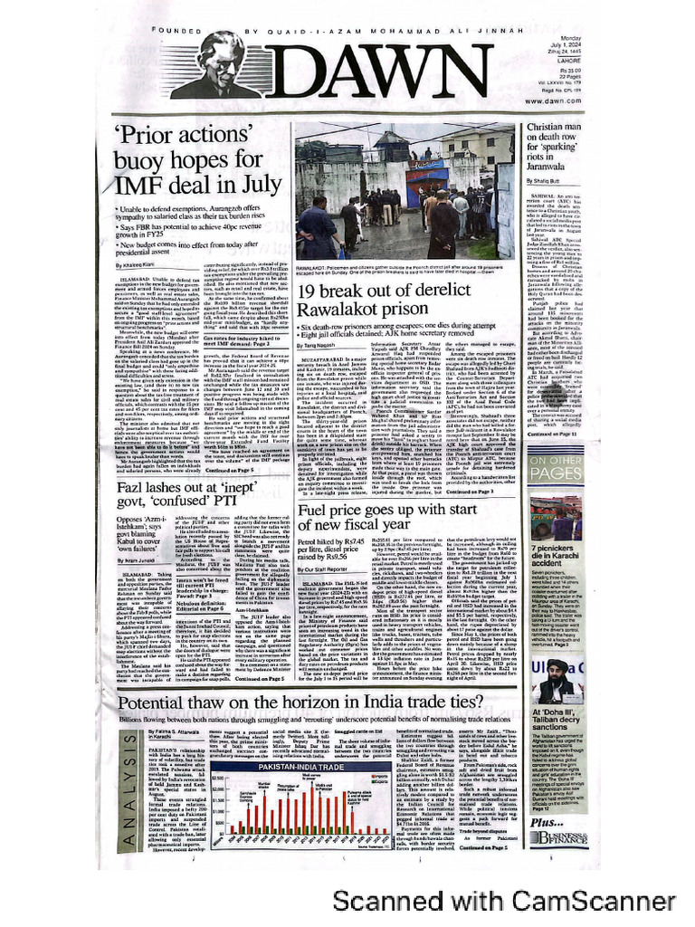 Dawn Newspaper 1st July 2024 | PDF