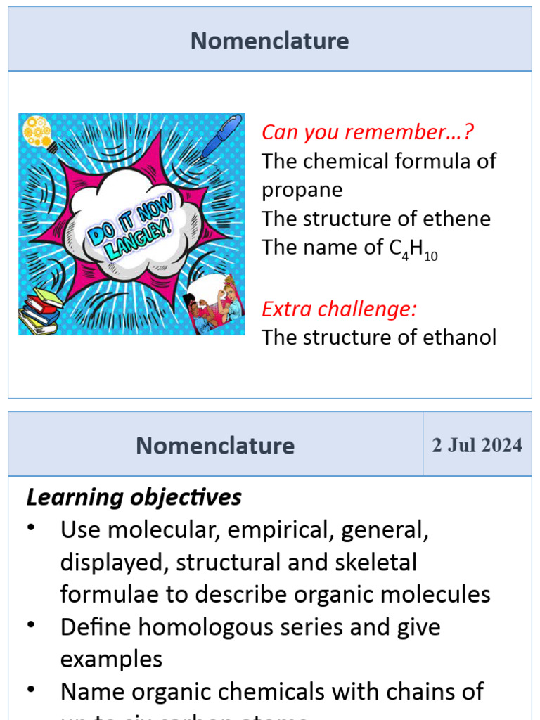 Lesson 07 - Nomenclature | PDF | Functional Group | Chemistry