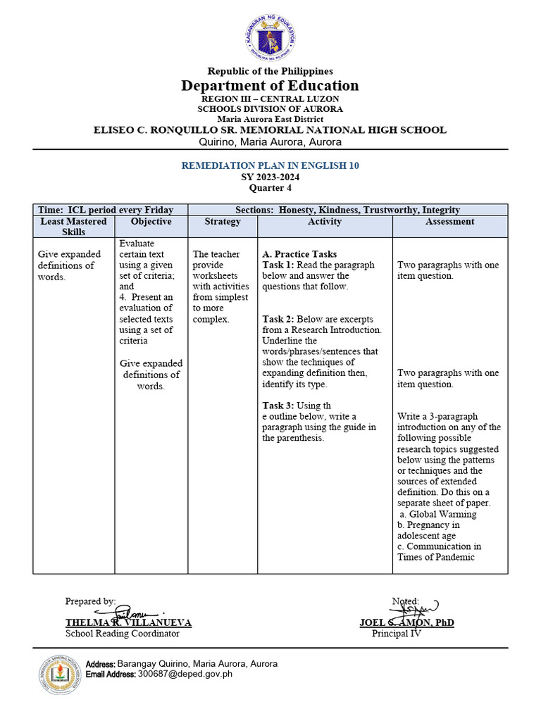 Remediation in English 10-Q4 | PDF