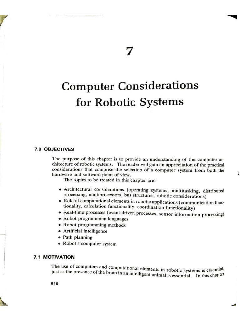 Module - 3 - Computer Considerations For Robotic Systems | PDF ...