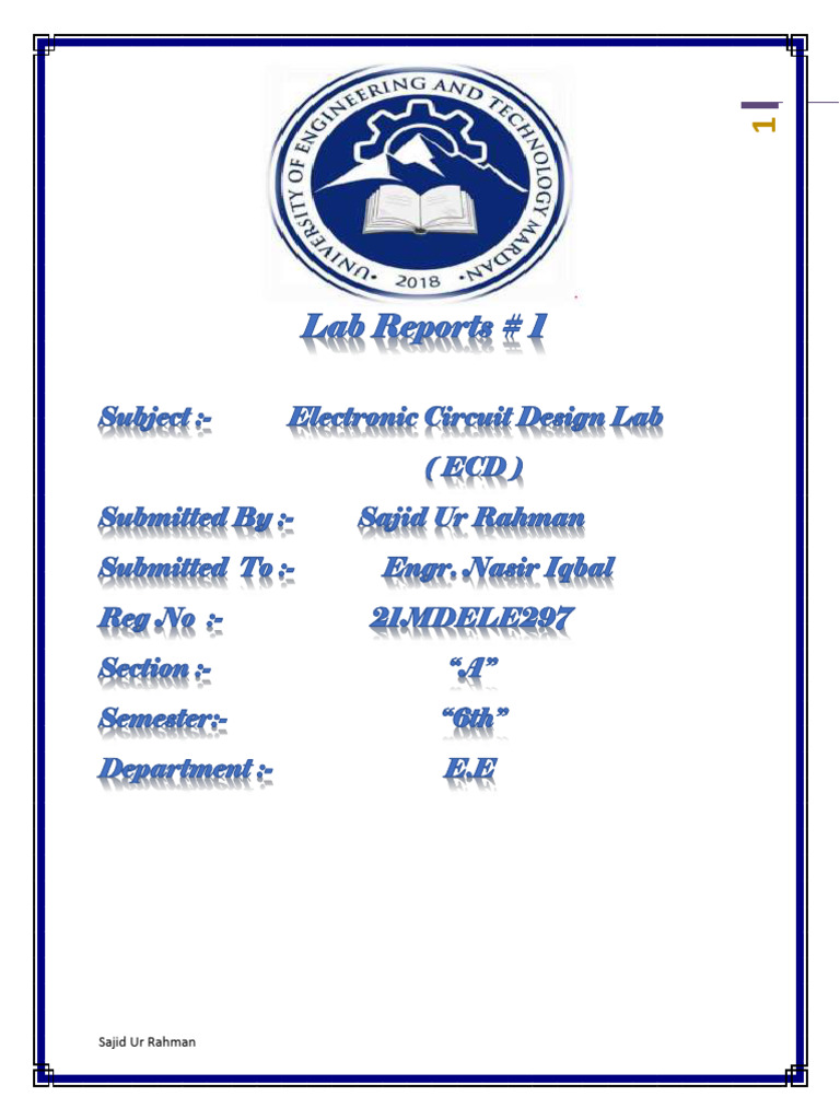 Electronic Circuit Design Lab#01 | PDF | Science & Mathematics | Computers