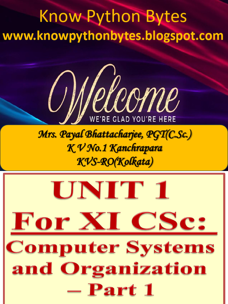 FINAL Revised XI CS Computer Systems and Organisation Unit1 Part1 2020-21 | PDF | Random Access ...