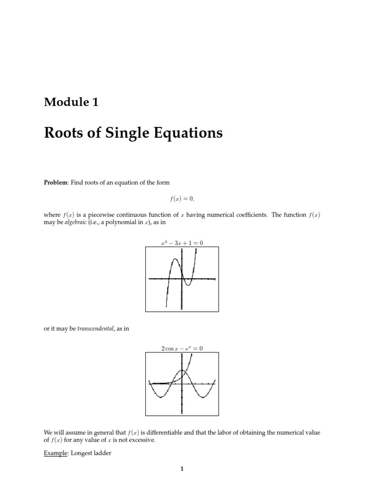 Numerical Methods for Equation Roots | PDF | Quadratic Equation ...