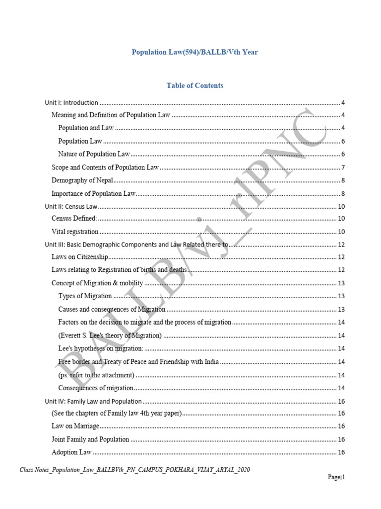 Population Law | PDF | Demography | Human Migration