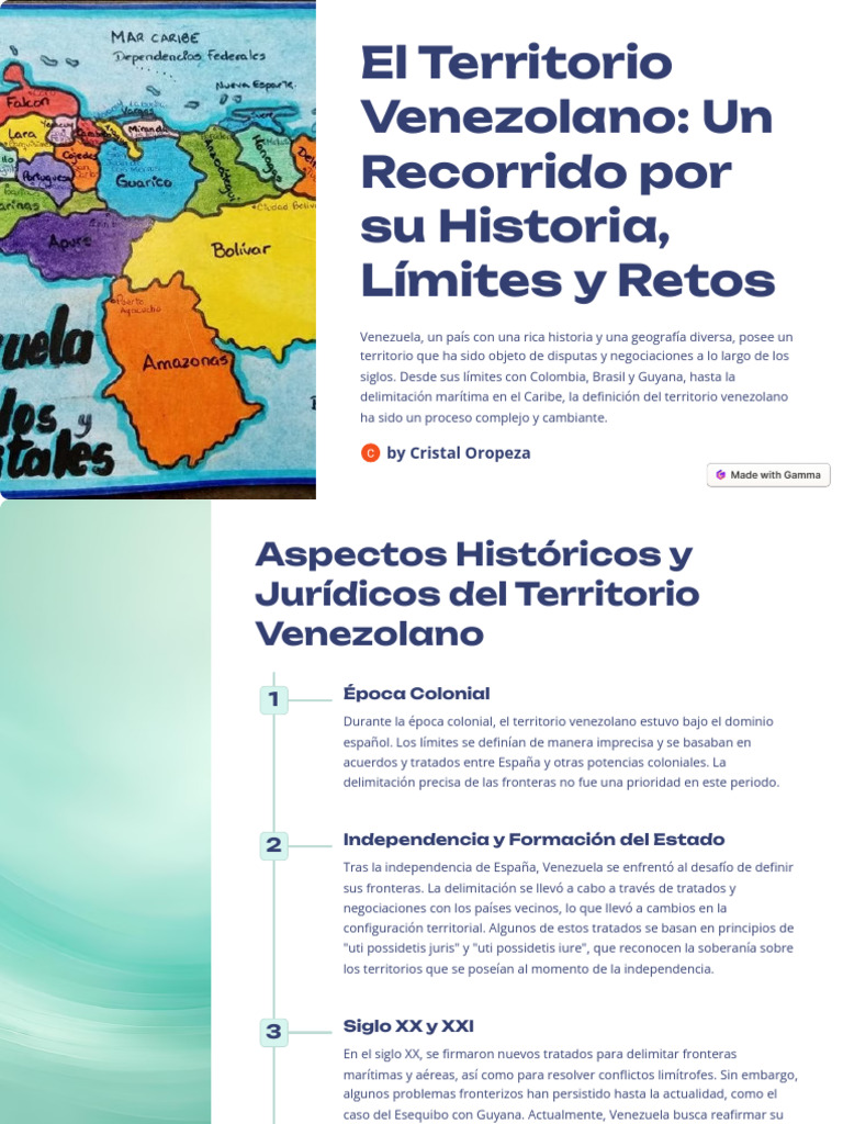 El Territorio Venezolano Un Recorrido Por Su Historia Limites y Retos ...