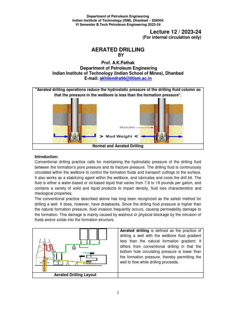 Aerated Drilling Techniques in Petroleum Engineering | PDF | Oil Well ...