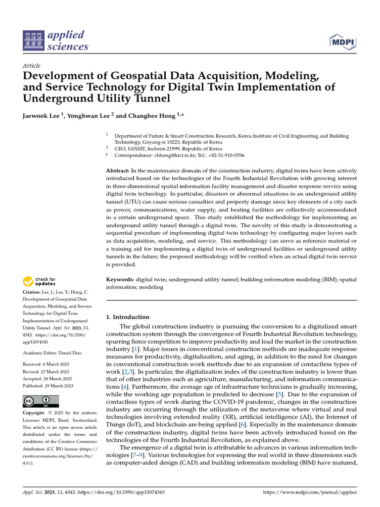 Lee. (2023) - Development of Geospatial Data Acquisition | PDF | Building Information Modeling ...