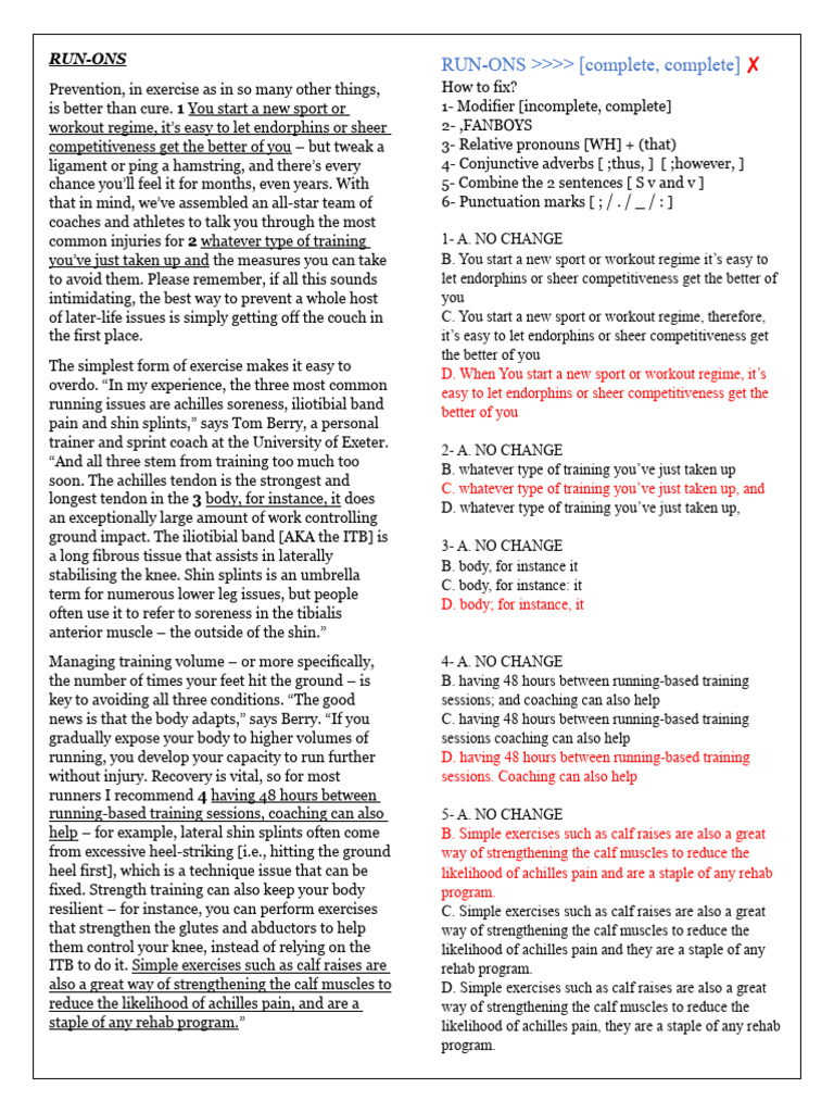 Run Ons | PDF | Human Leg | Musculoskeletal System