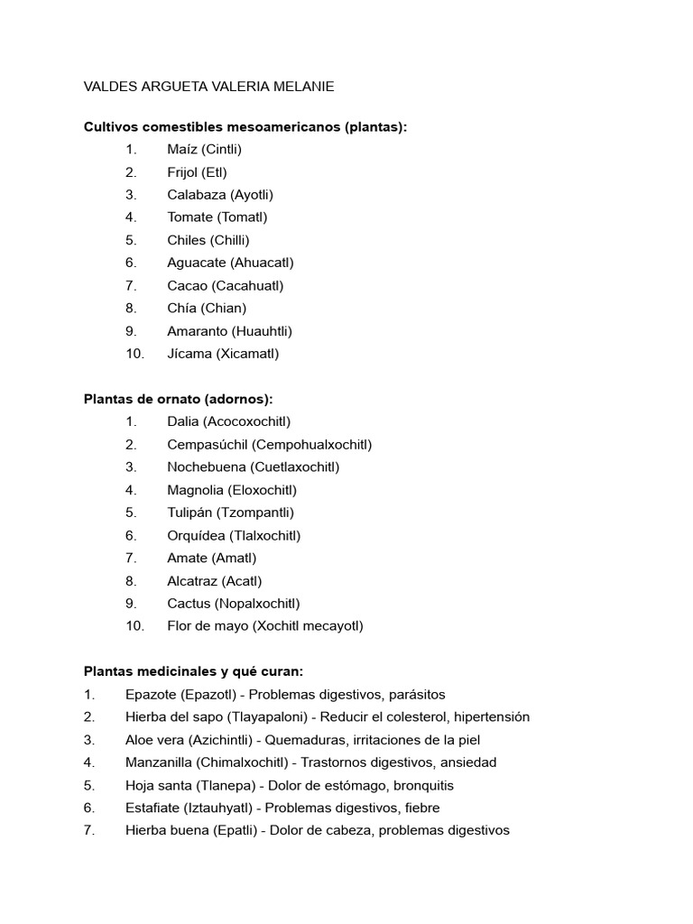 Plantas mesoamericanas | PDF