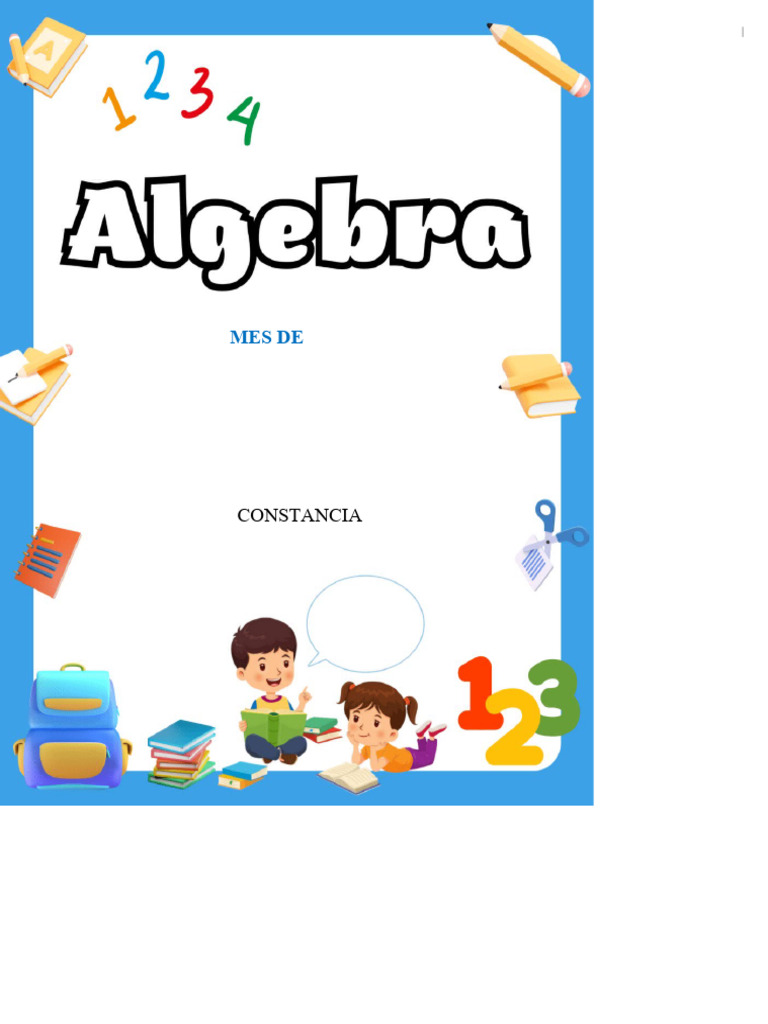 Caratula de Algebra para Primaria | PDF