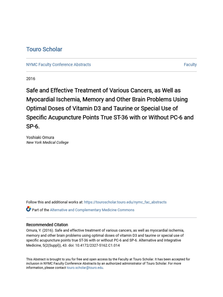 Safe and Effective Treatment of Various Cancers As Well As Myoca | PDF ...