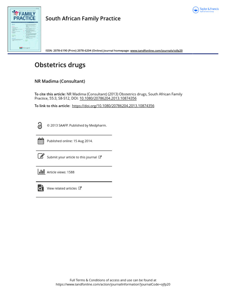 Obstetrics Drugs | PDF | Childbirth | Medical Specialties