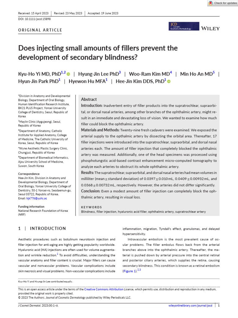Filler Injections and Vision Loss Risks | PDF | Ct Scan | Retina